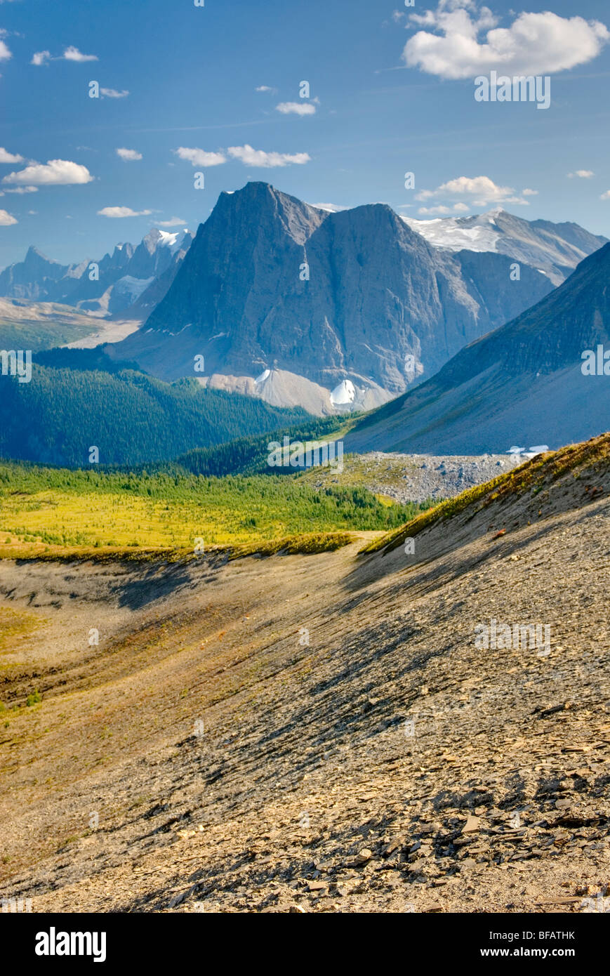 View of the northern section of the Rockwall looking south from Goodsir ...