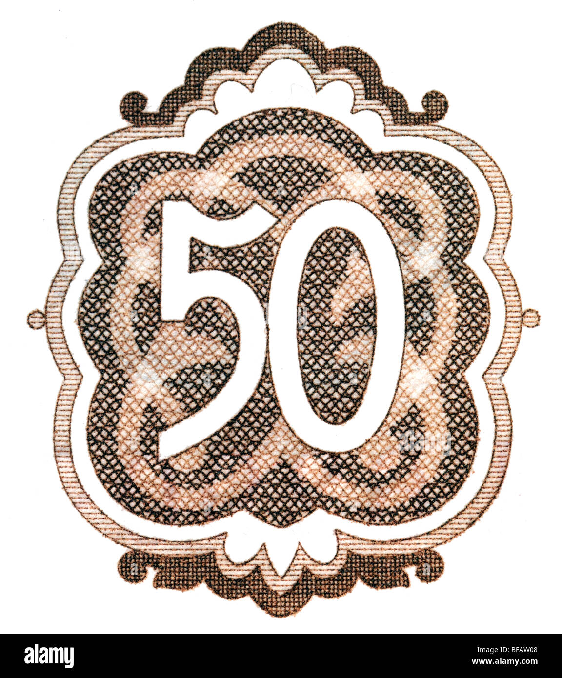 Number 50 from Bulgarian 50 Lev banknote of 1951 Stock Photo - Alamy