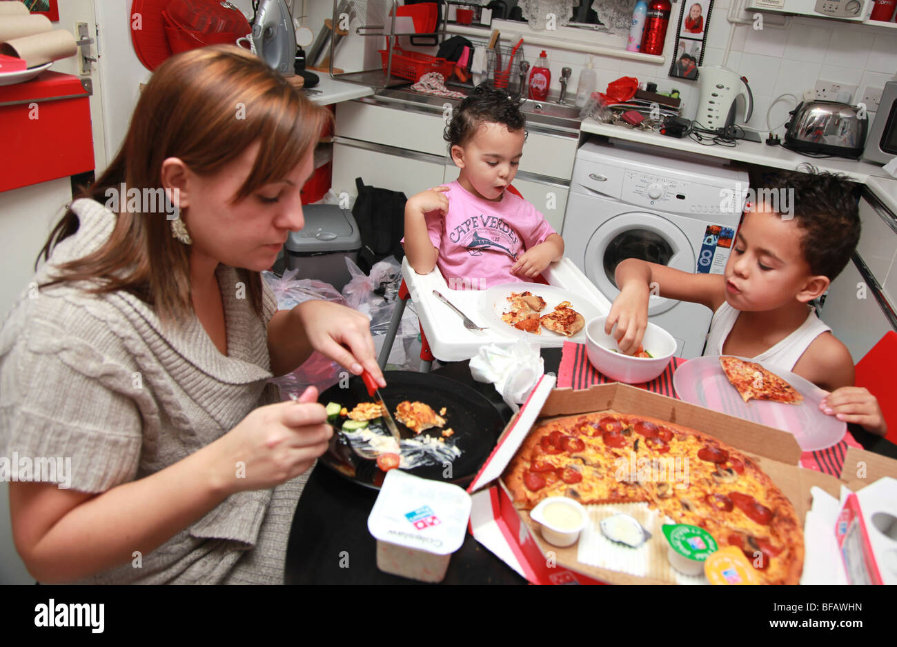 Family Eating Junk Food