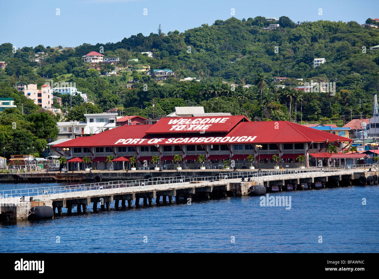 Port of Scarborough on Tobago Stock Photo - Alamy