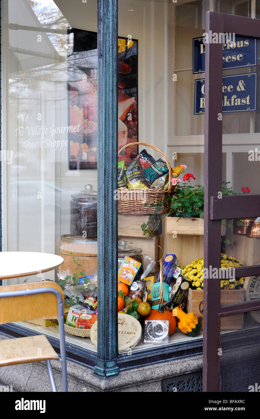 Gourmet Store Display Window Stock Photo - Alamy
