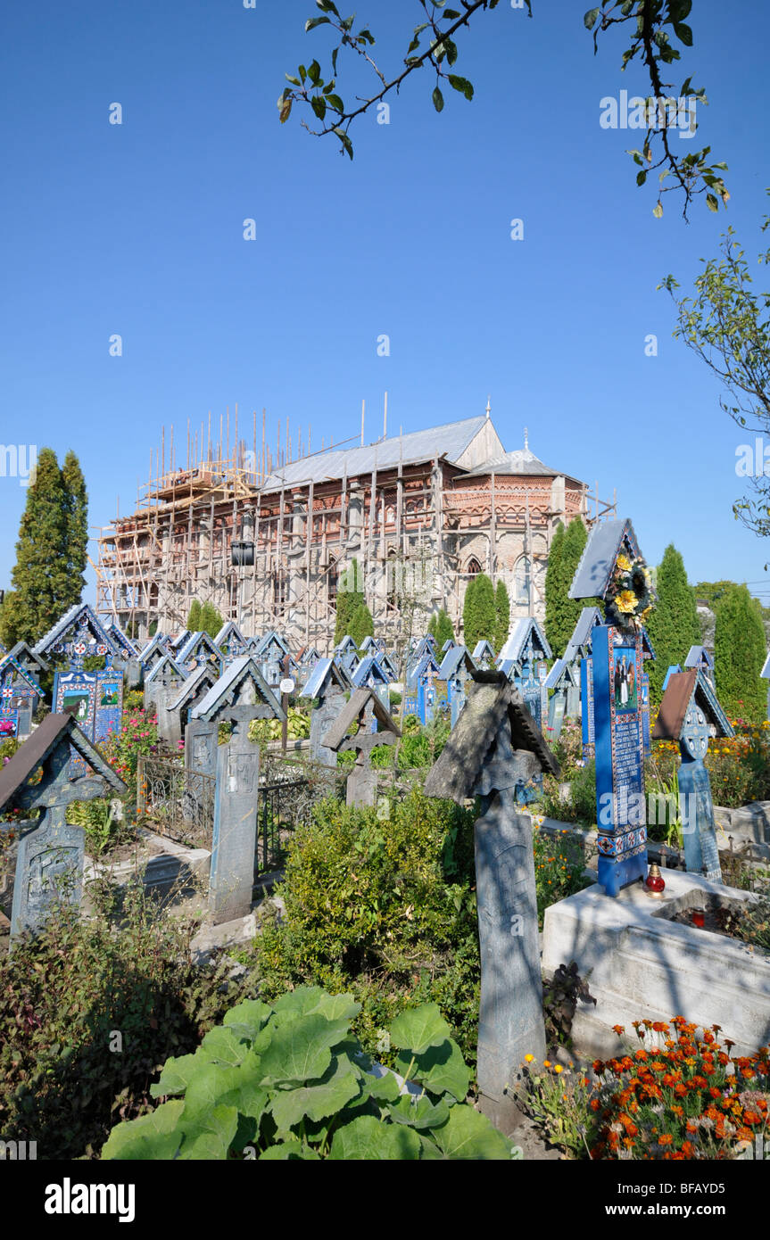 Cemetery in Sapanta, Maramures county in north Romania. Church ...