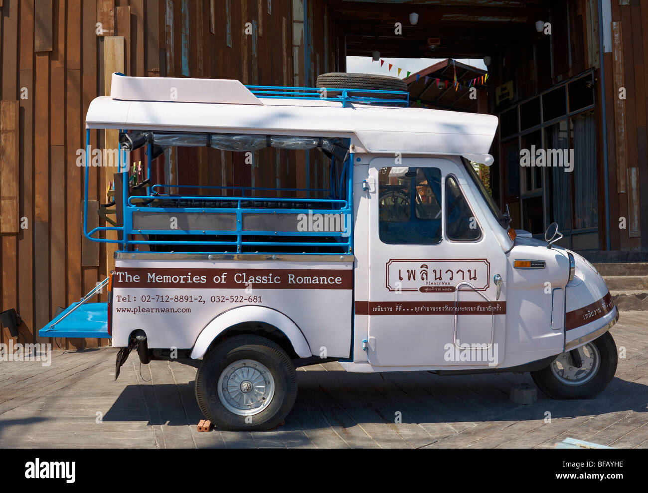 Vintage Tuk Tuk on display at the heritage exhibition, Hua Hin Thailand ...