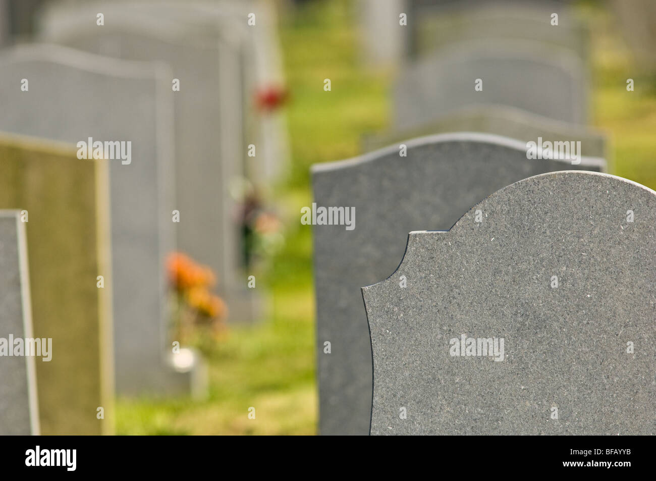 Grave stones showing different designs, colours and materials Stock ...