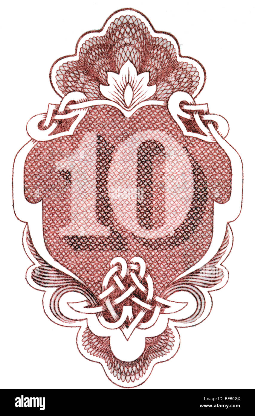 Number 10 from Bulgarian 10 Lev banknote of 1951 Stock Photo - Alamy