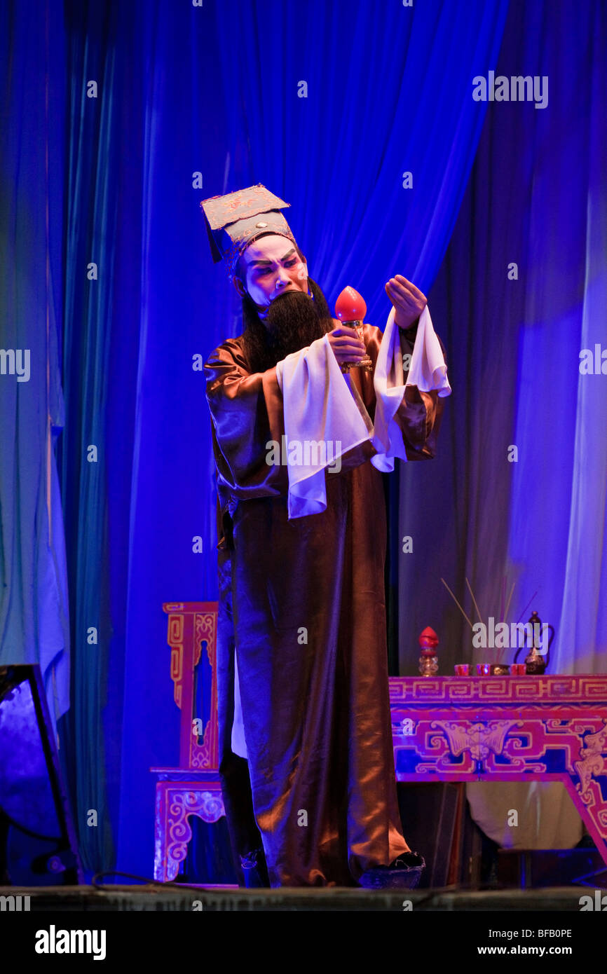 A local performance of Cantonese opera at temporary theatre in Hong ...