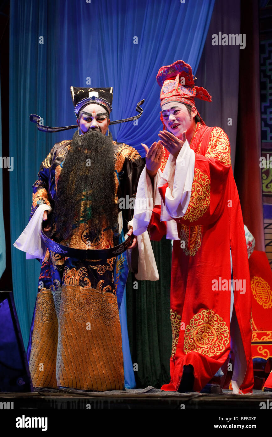 A local performance of Cantonese opera at temporary theatre in Hong ...