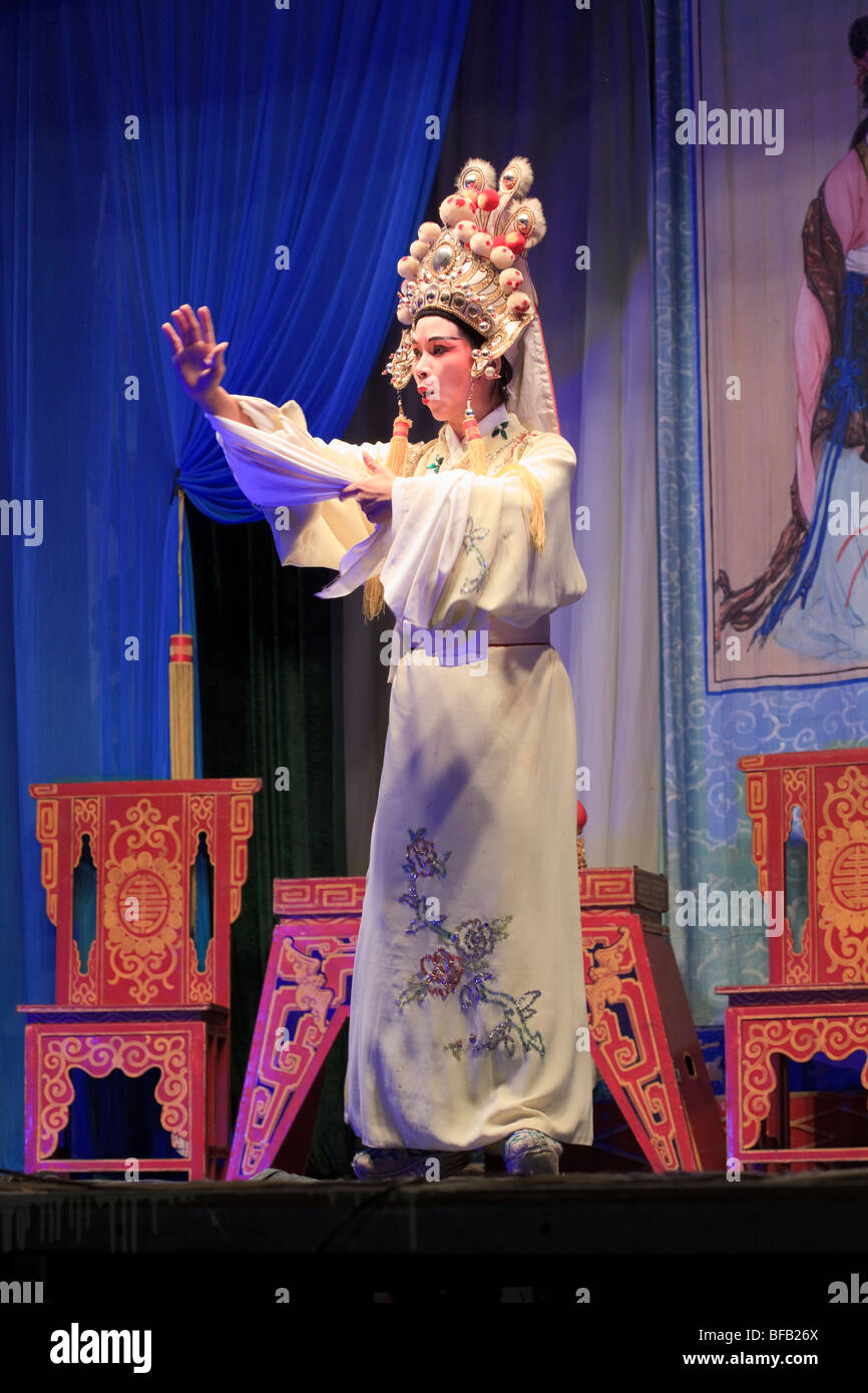 A local performance of Cantonese opera at temporary theatre in Hong ...