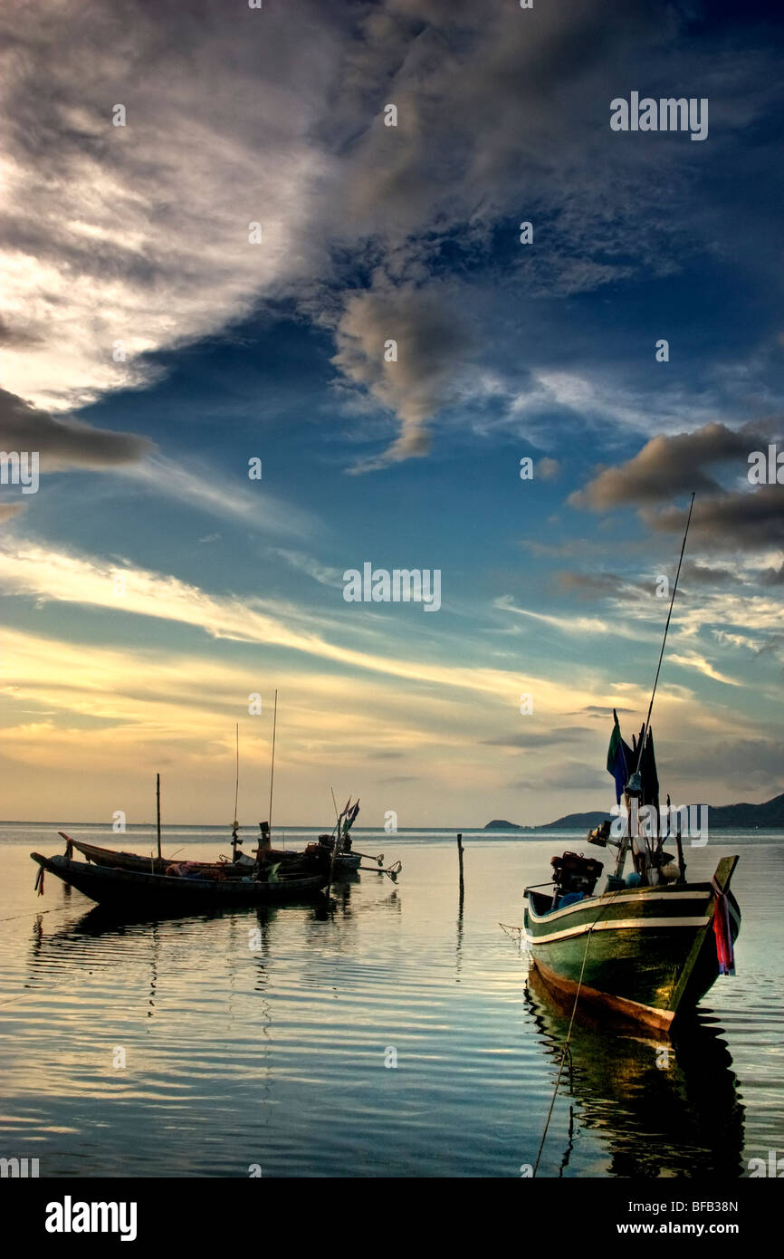 Long tail fishing boats, Koh Samui, Thailand Stock Photo - Alamy
