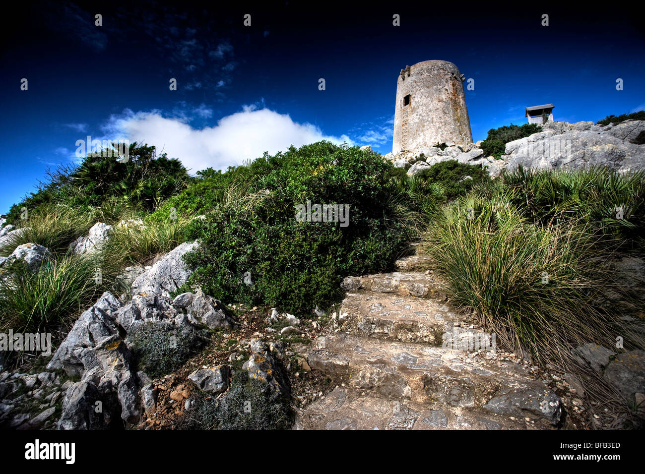 Pirate watchtower, Cap Formentor, Mallorca Stock Photo - Alamy