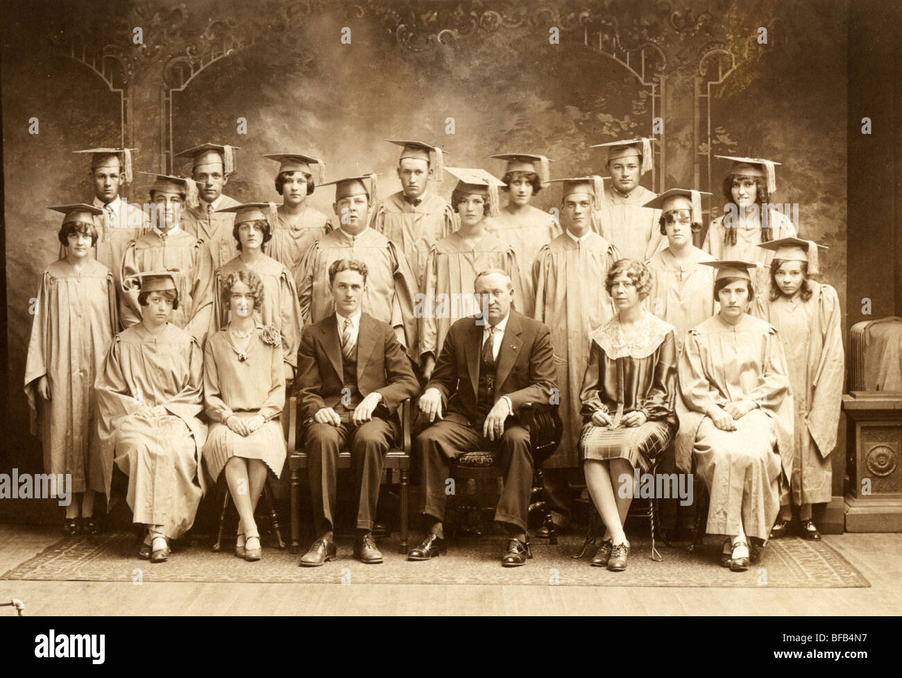 High School Graduation Portrait with Teachers Stock Photo - Alamy