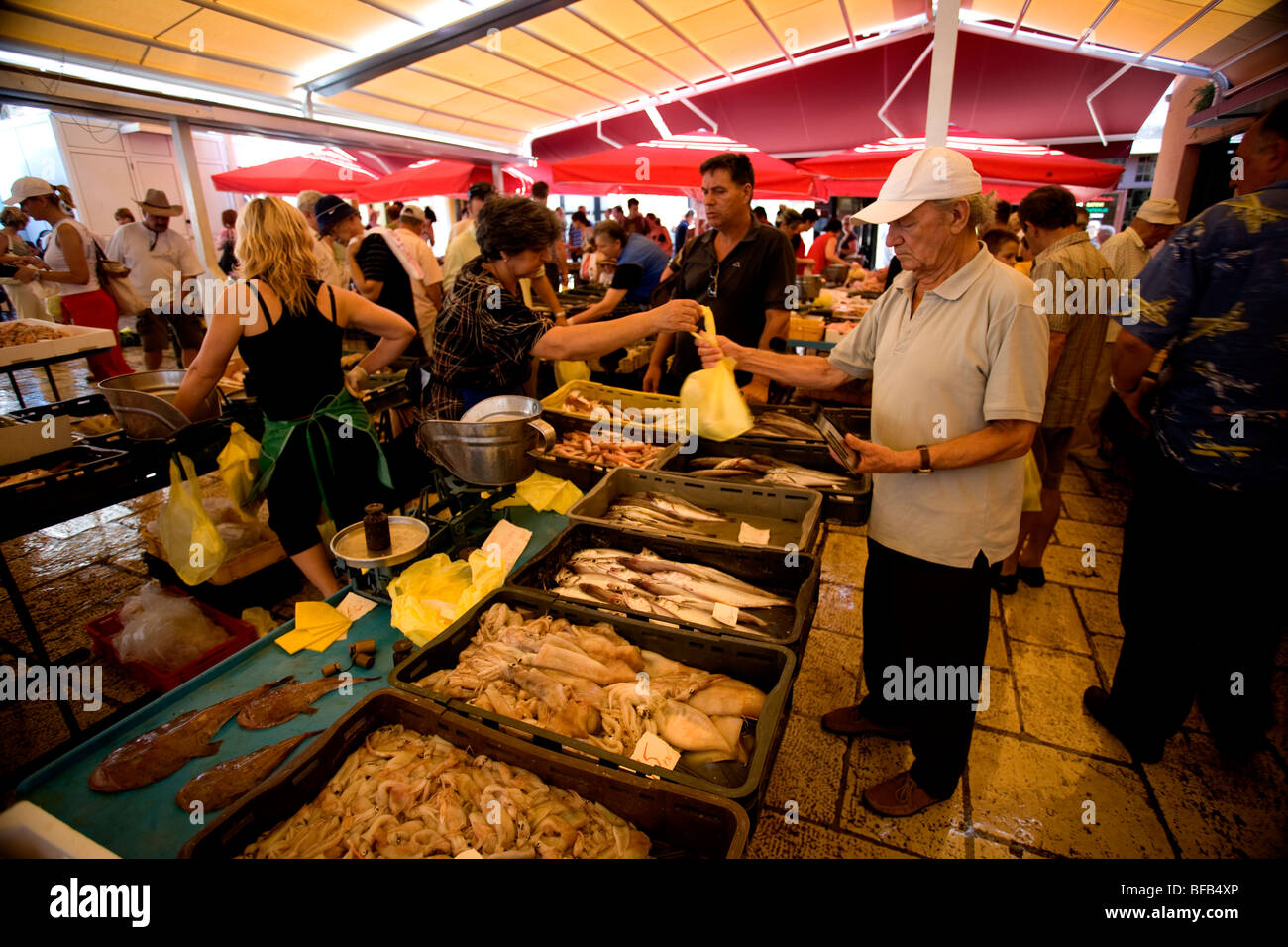 Local fish market, Split, Croatia Stock Photo - Alamy