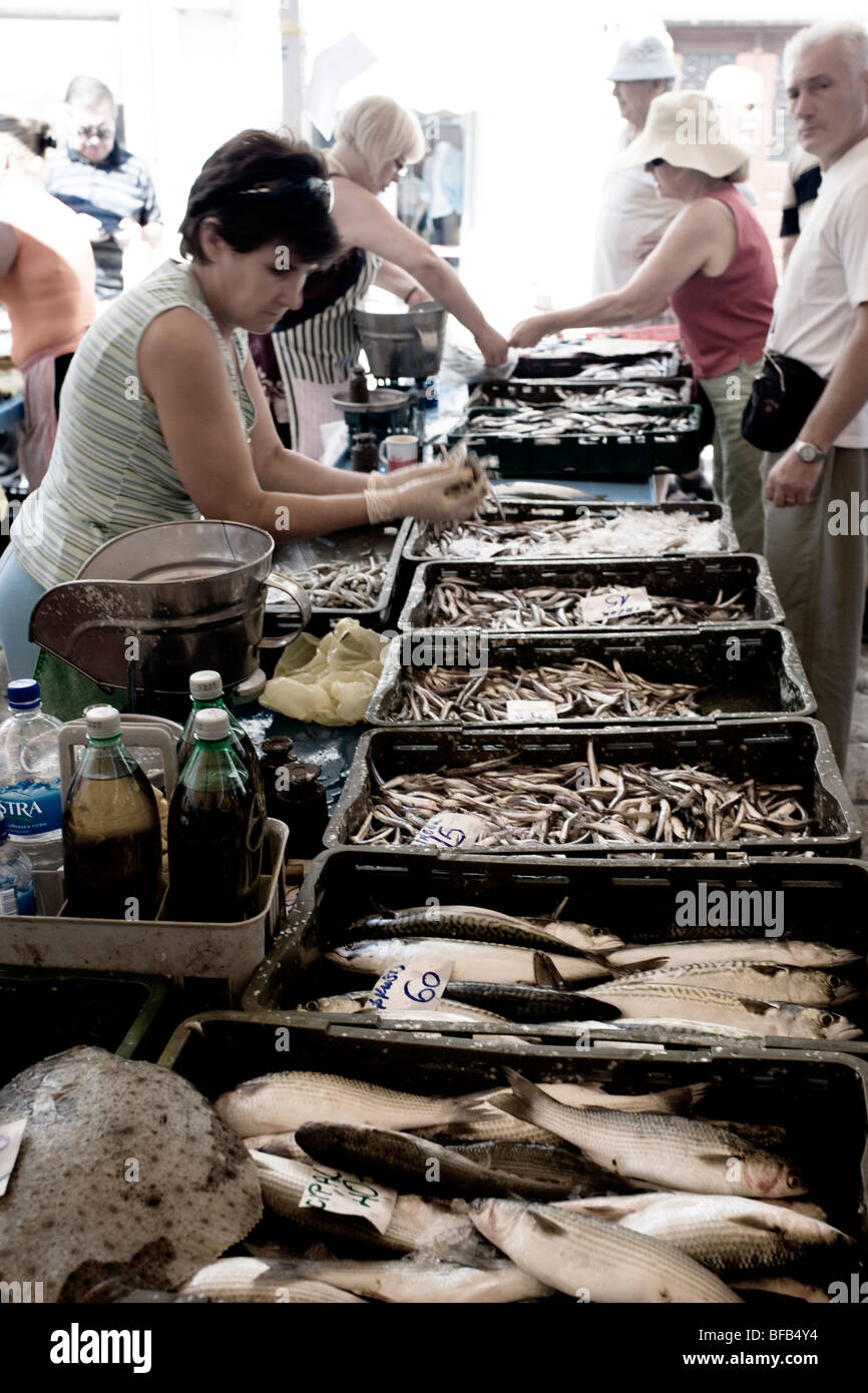 Local fish market, Split, Croatia Stock Photo - Alamy