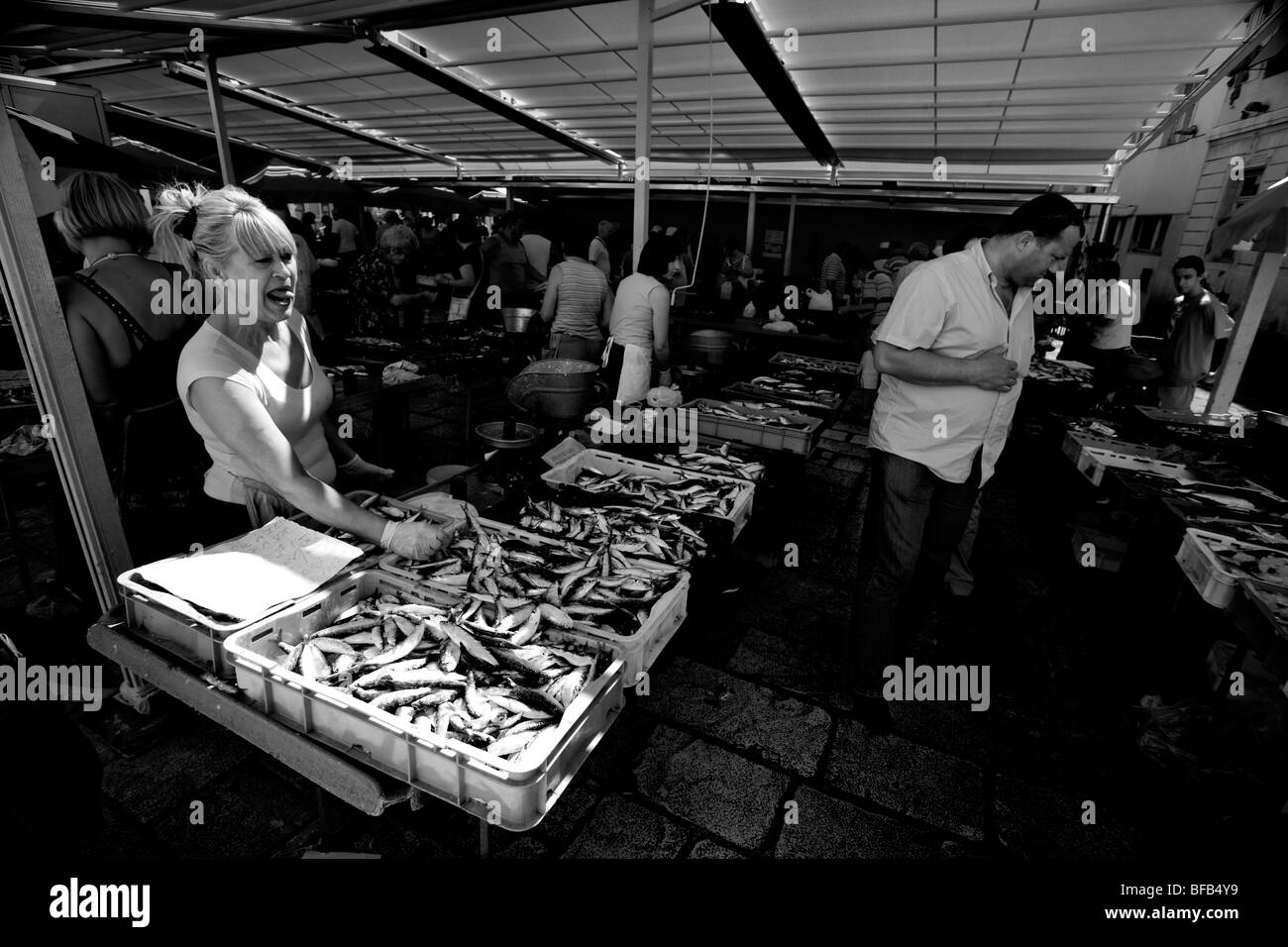 Local fish market, Split, Croatia Stock Photo - Alamy