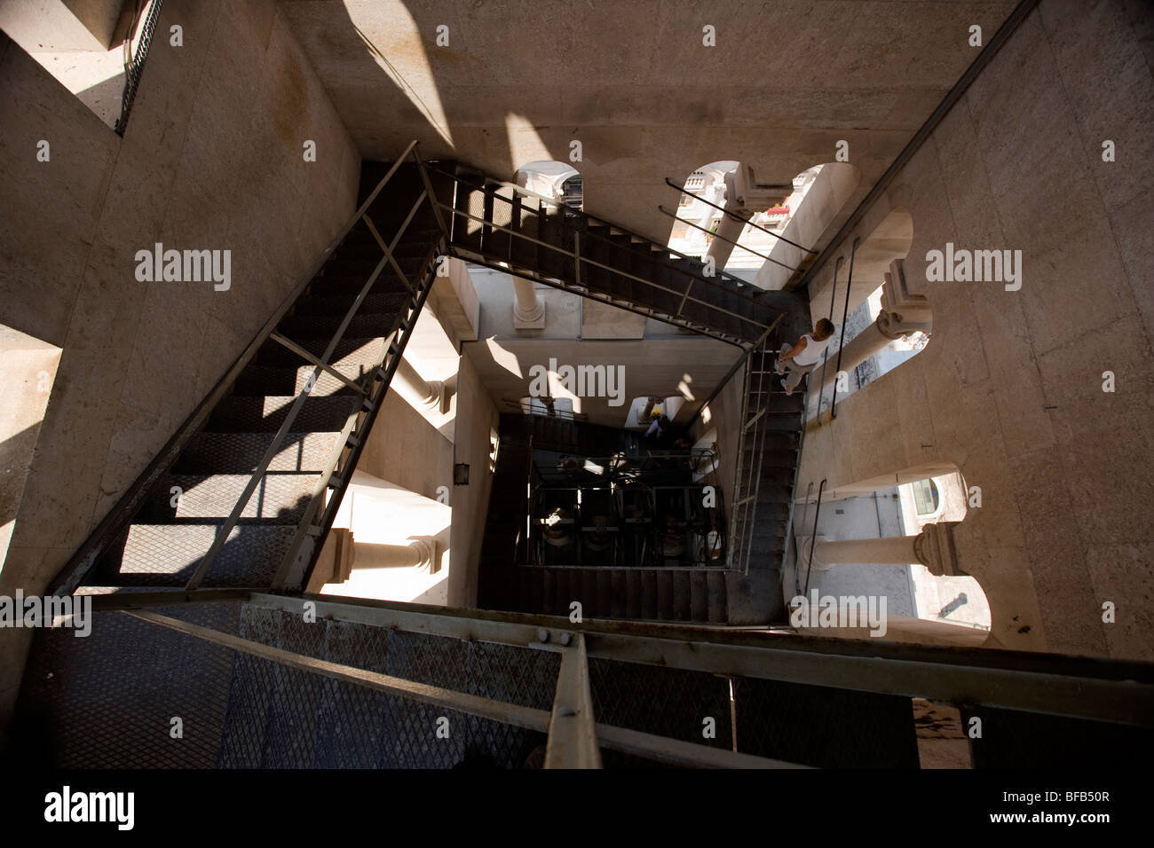 Spiral staircase, Diocletion's Palace, Bell tower, Split, Croatia Stock ...