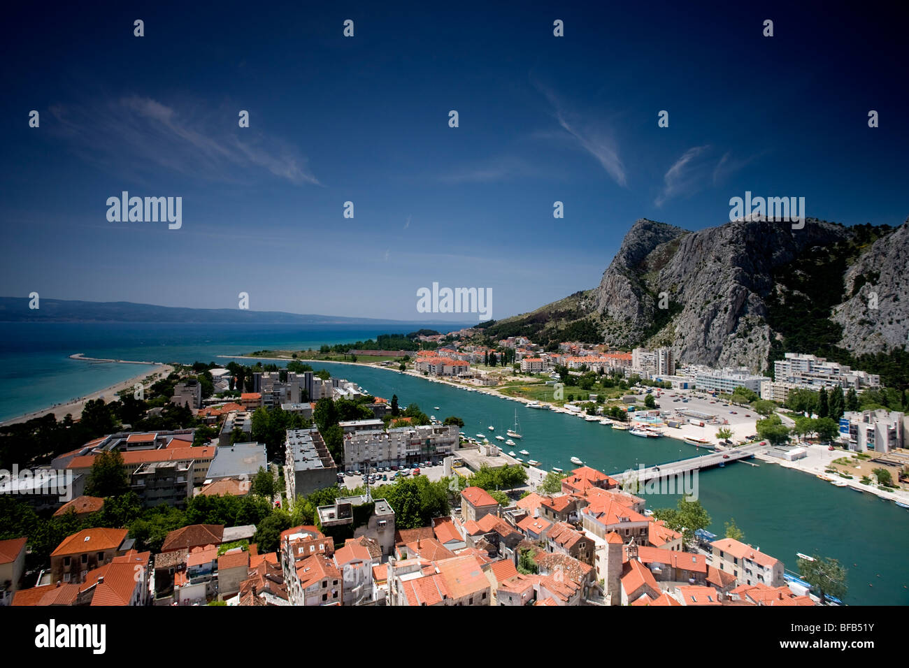 Entrance to Cetina Gorge at the pirate town of Omis, Croatia Stock ...