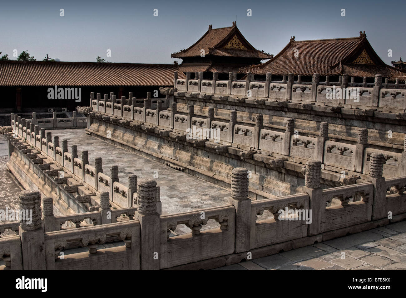 Courtyard and steps inside the Forbidden City, Beijing, China (HDR ...