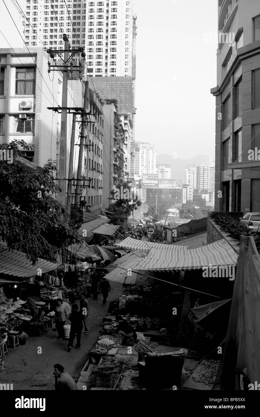 Busy back streets of Chongqing, China Stock Photo - Alamy