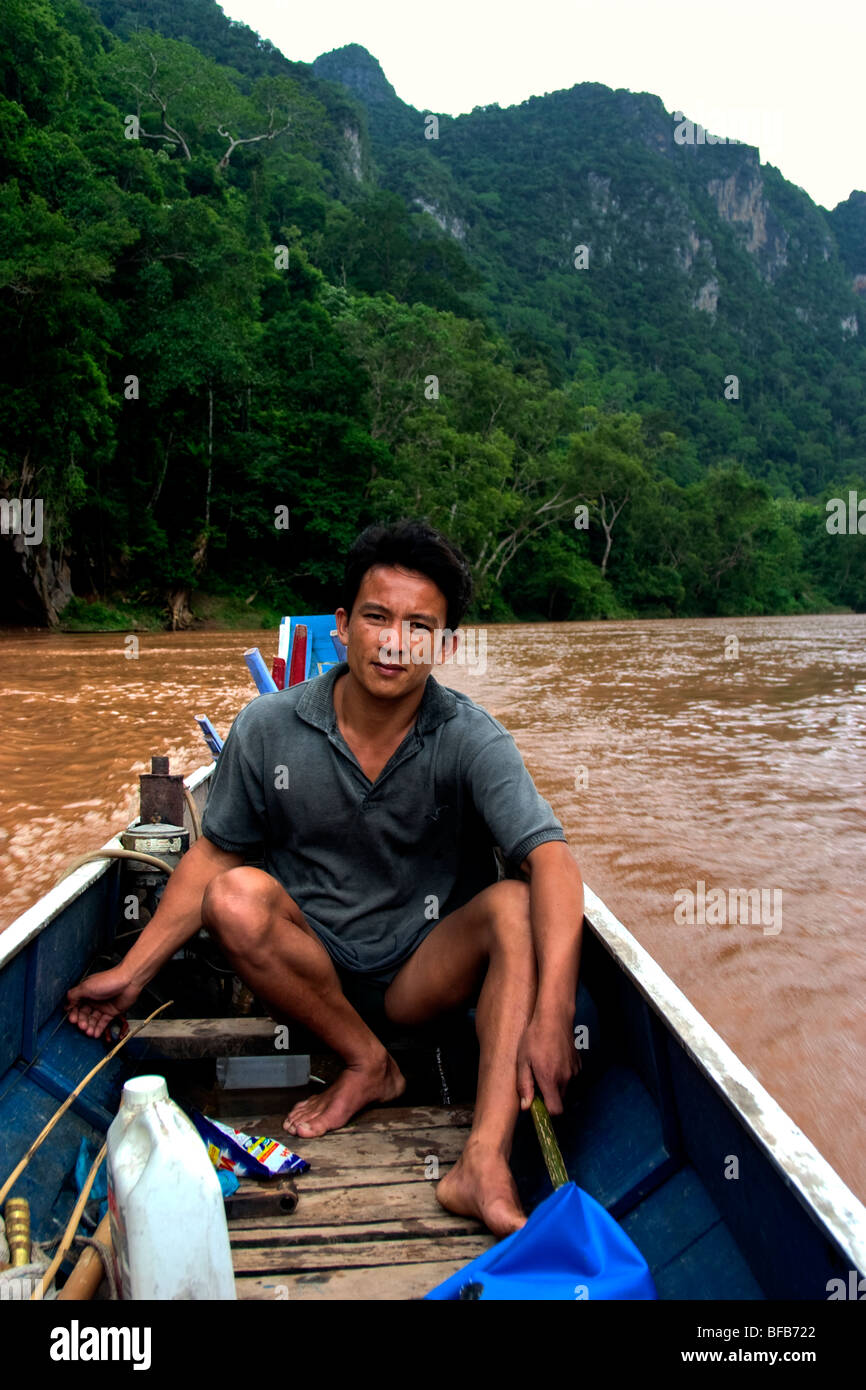 Catching fish, local style, Muang Ngoi, Nam ou river, Laos Stock Photo ...