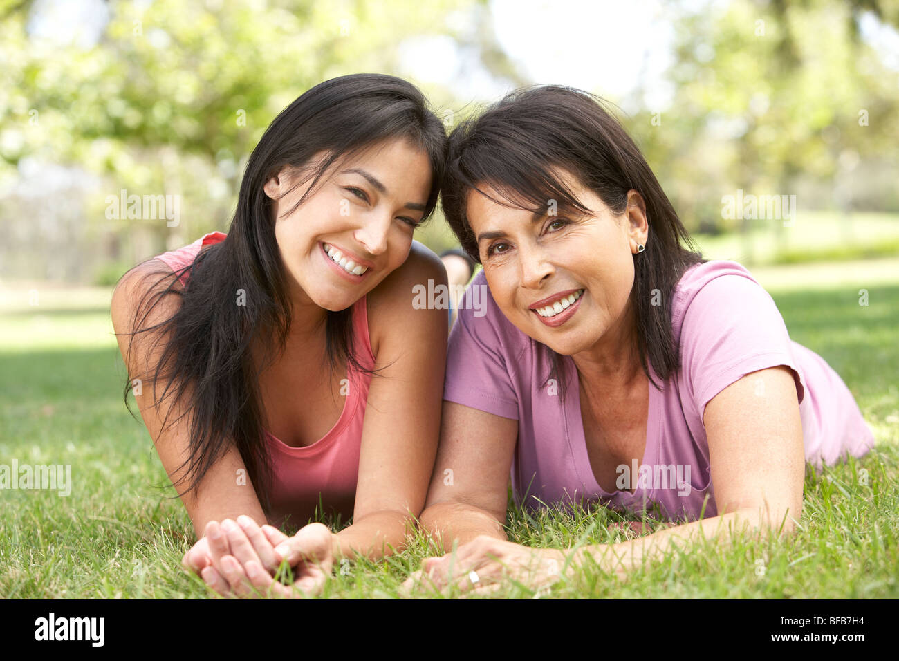 Senior grown up daughter in park hi-res stock photography and images ...