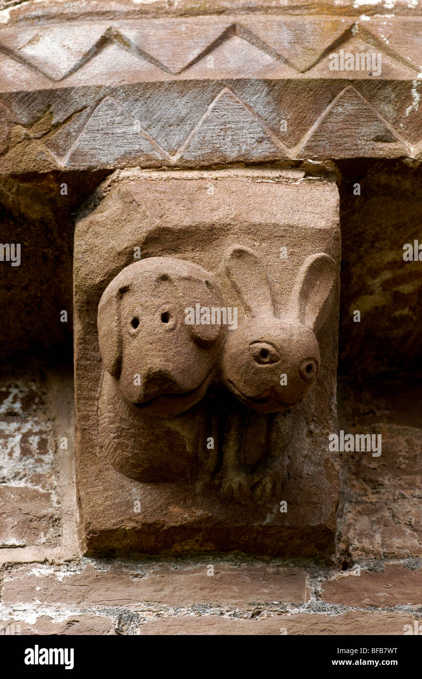 Kilpeck Church, Herefordshire, England, UK. Founded in 1140 and home to ...