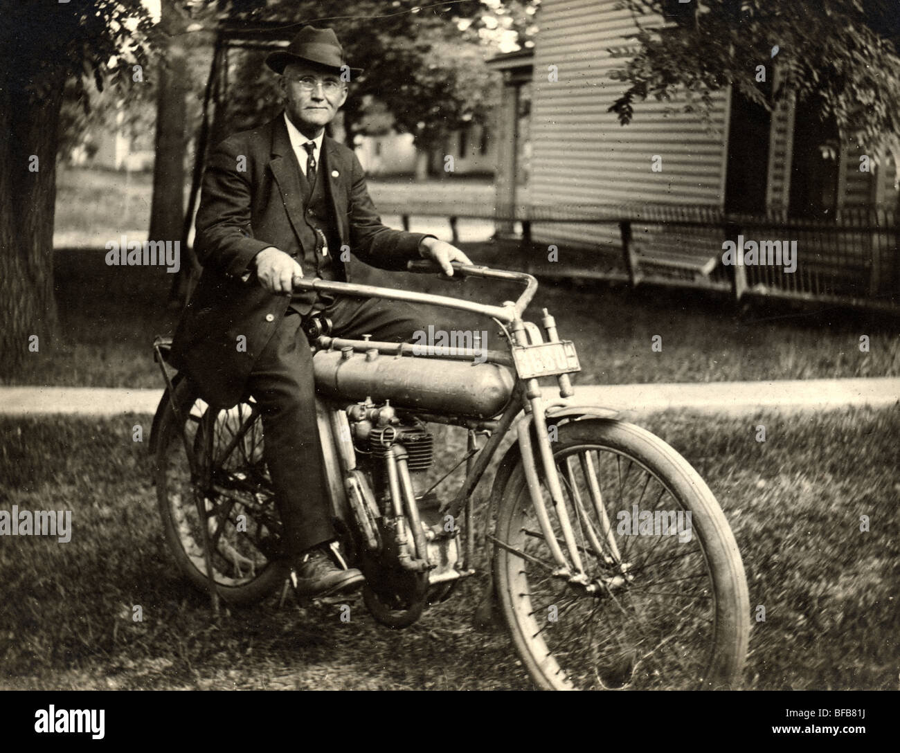 Old Man Riding Yale Motorcycle Stock Photo - Alamy