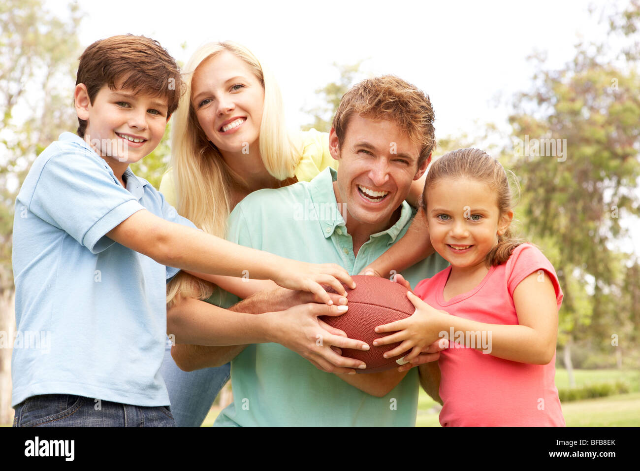 Family Playing American Football