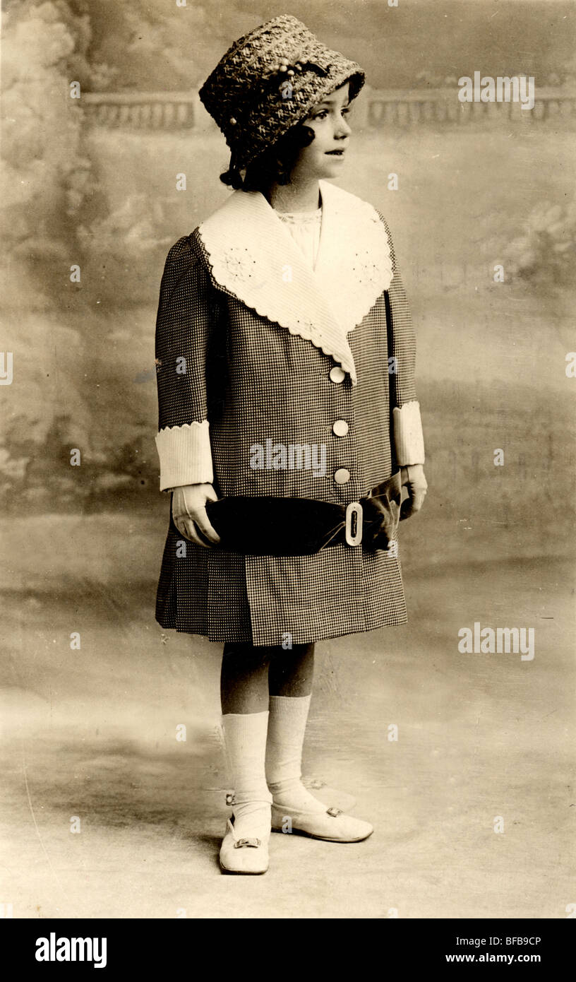 Little Girl Modeling 1914 Fashions Stock Photo - Alamy