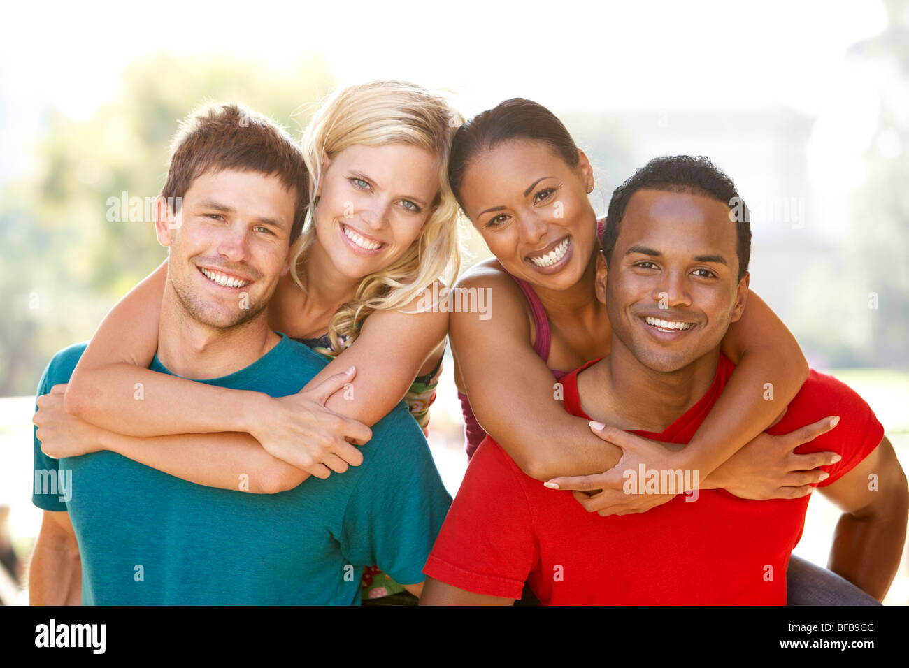 Group Of Young Friends Having Fun Together Stock Photo - Alamy