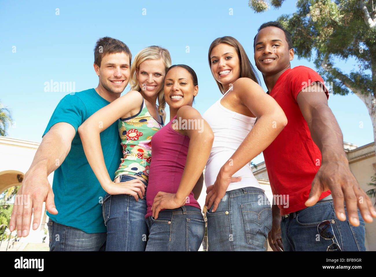 Group Of Young Friends Having Fun Together Stock Photo - Alamy