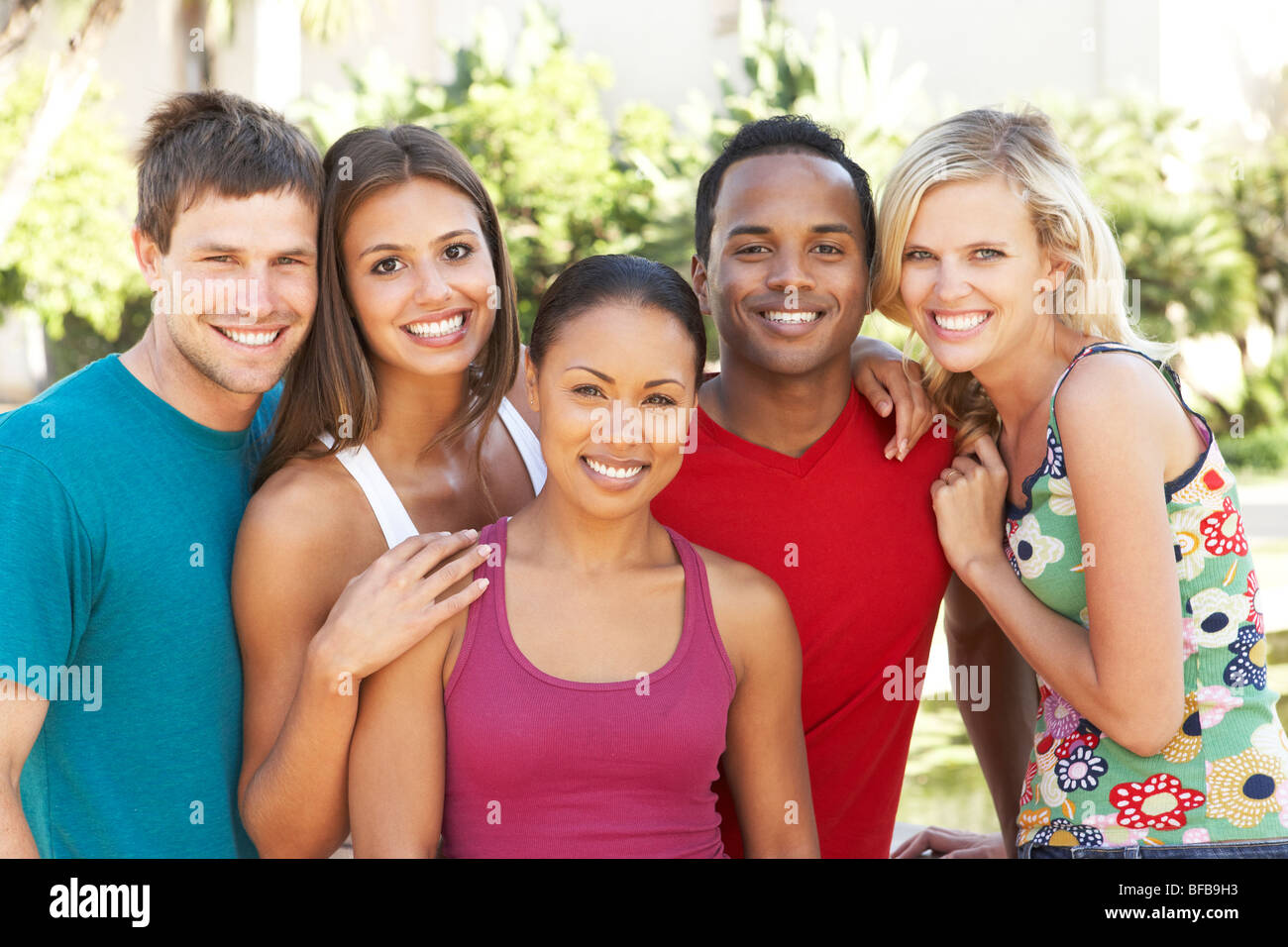 Group Of Young Friends Having Fun Together Stock Photo - Alamy