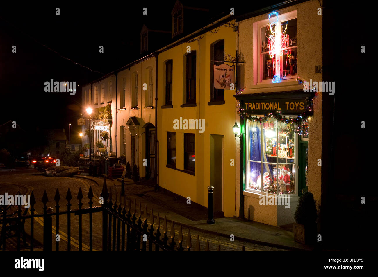 Llantrisant, The Bullring at Night before Christmas Stock Photo - Alamy