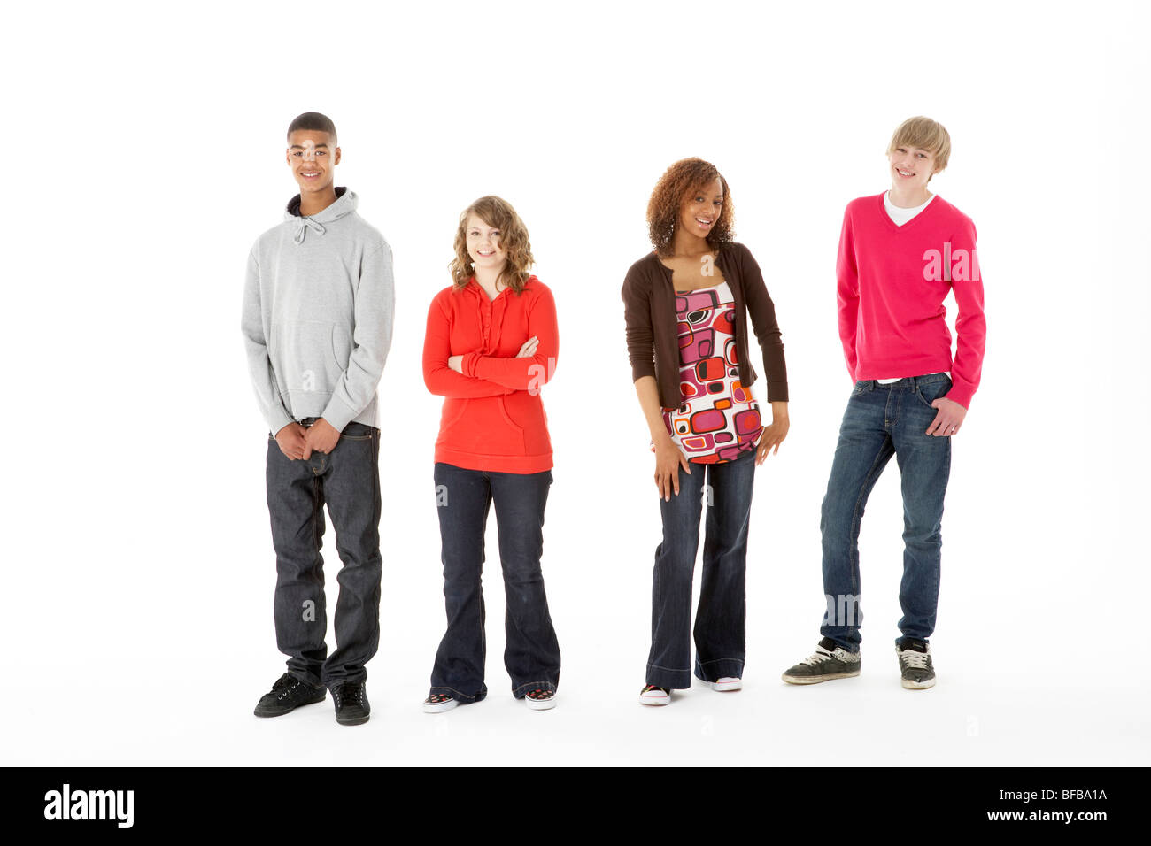 Group Four Teenagers In Studio High Resolution Stock Photography and ...