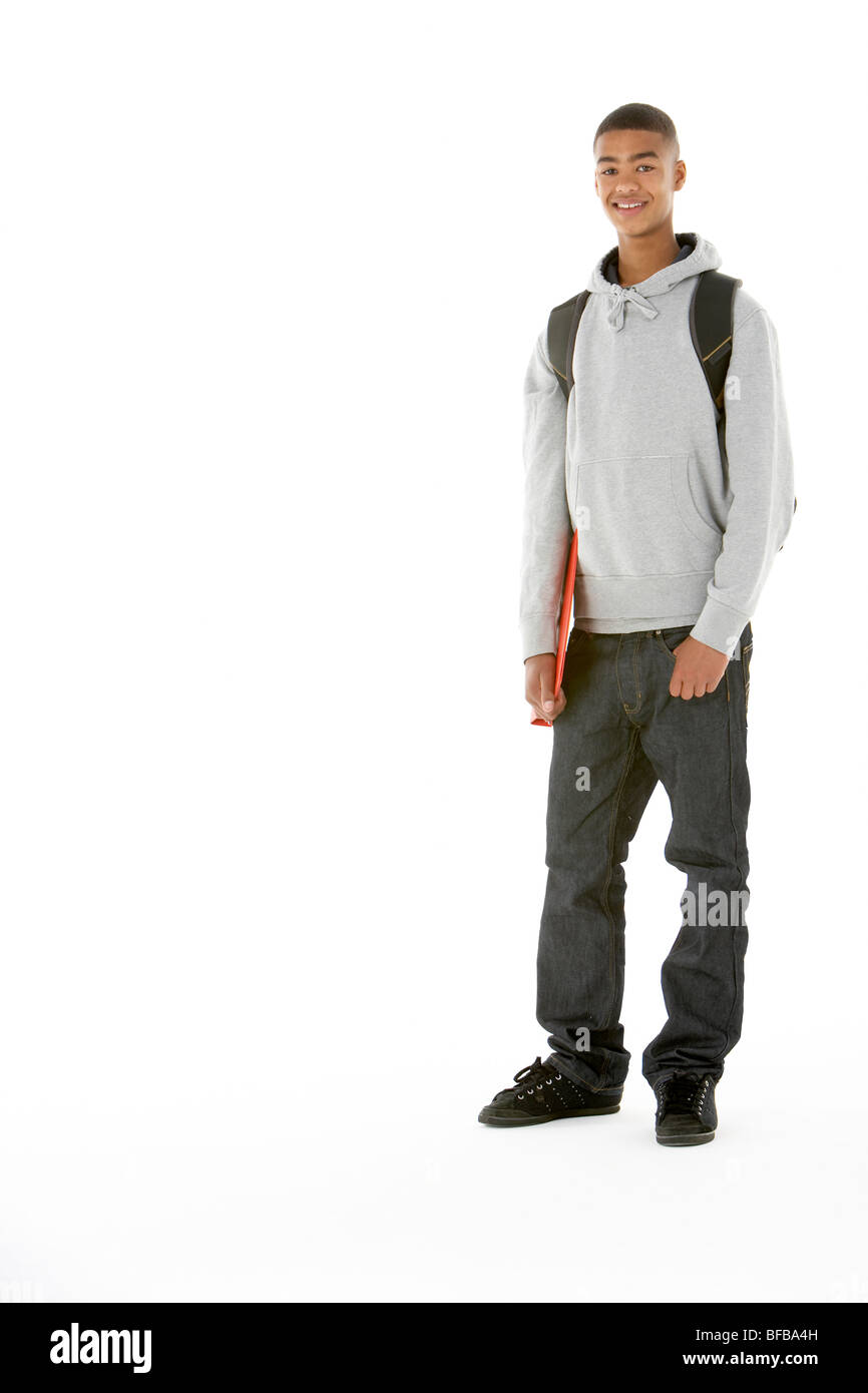 Full Length Studio Portrait Of Male Teenage Student Stock Photo - Alamy