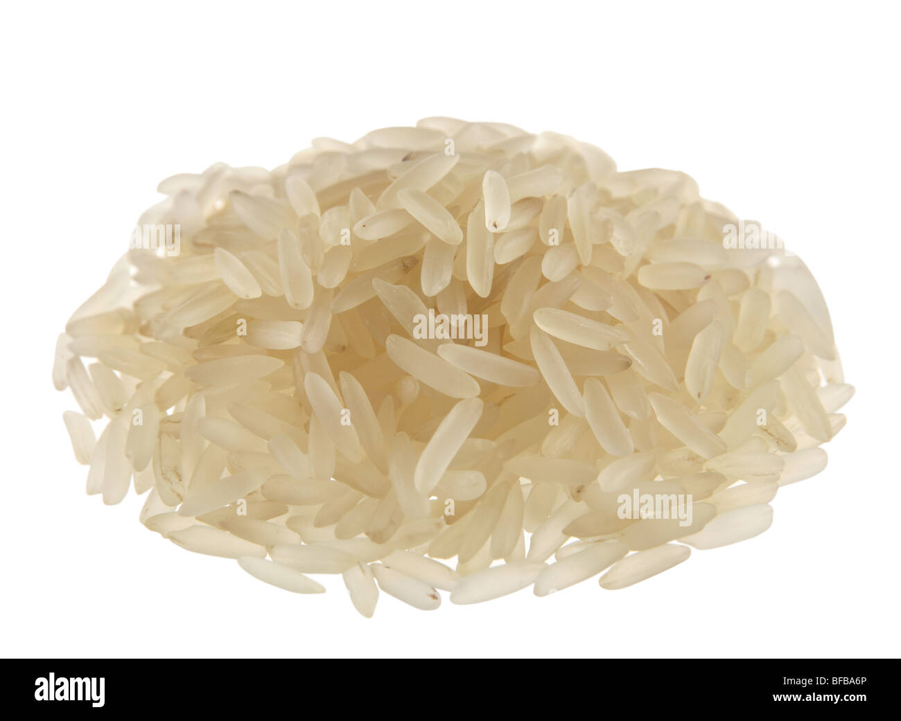 Dry white long rice detail view background Stock Photo - Alamy