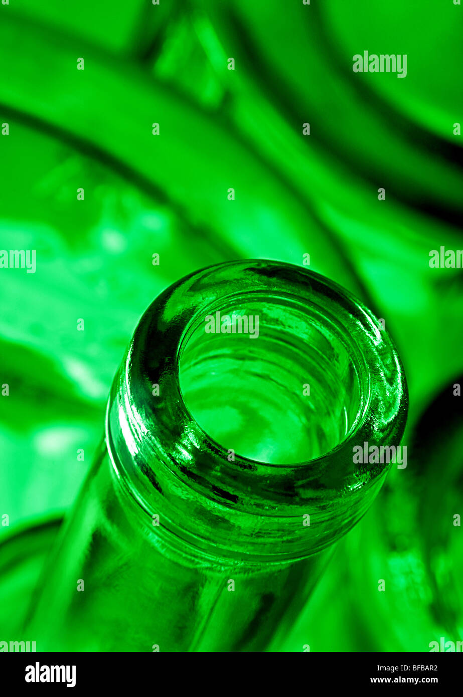 Abstract glass green bottle neck Stock Photo - Alamy