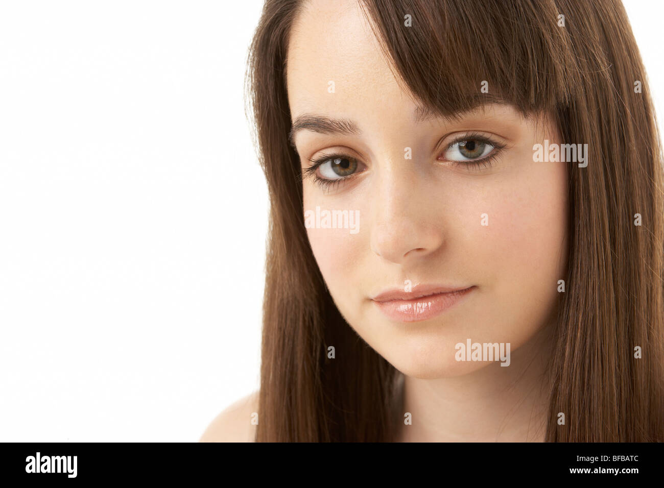 Studio Portrait Of Teenage Girl On White Background Stock Photo - Alamy
