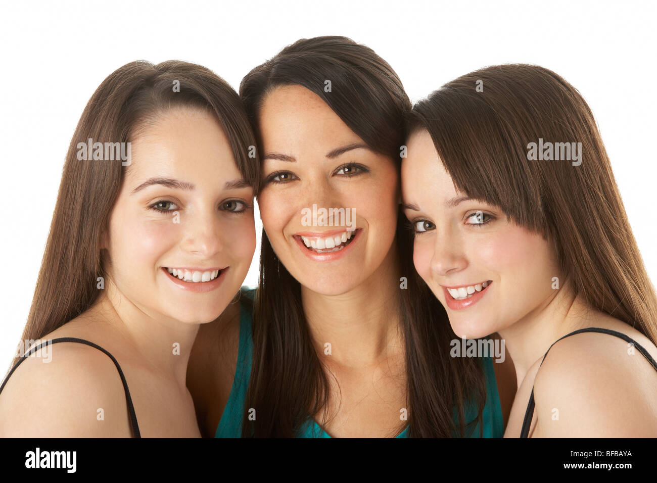 Studio Portrait Of Three Young Women Stock Photo - Alamy