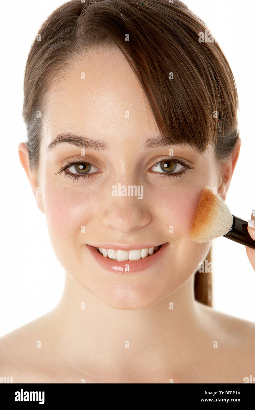 Teenage Girl Applying Make Up Stock Photo - Alamy