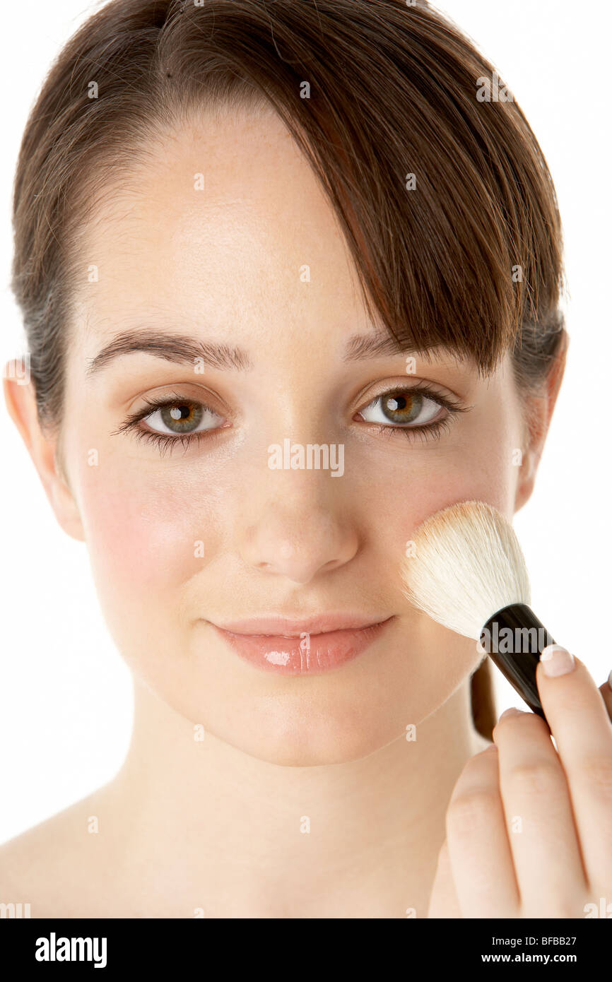 Teenage Girl Applying Make Up Stock Photo - Alamy