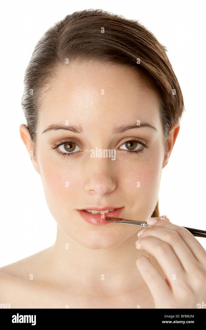 Teenage Girl Applying Make Up Stock Photo - Alamy