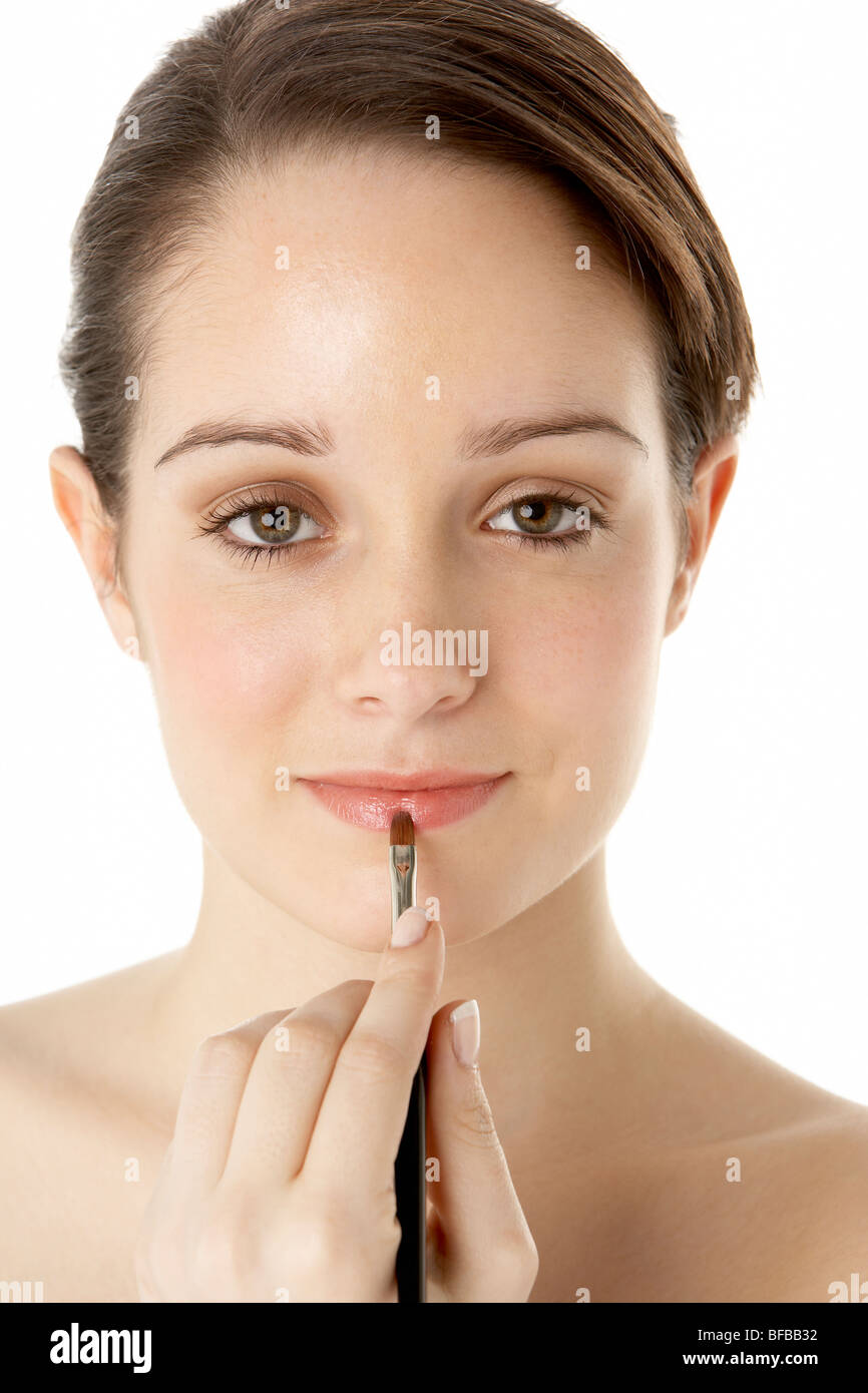 Teenage Girl Applying Make Up Stock Photo - Alamy