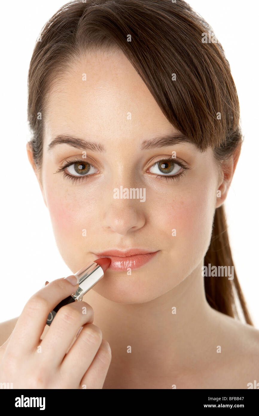 Teenage Girl Applying Make Up Stock Photo - Alamy