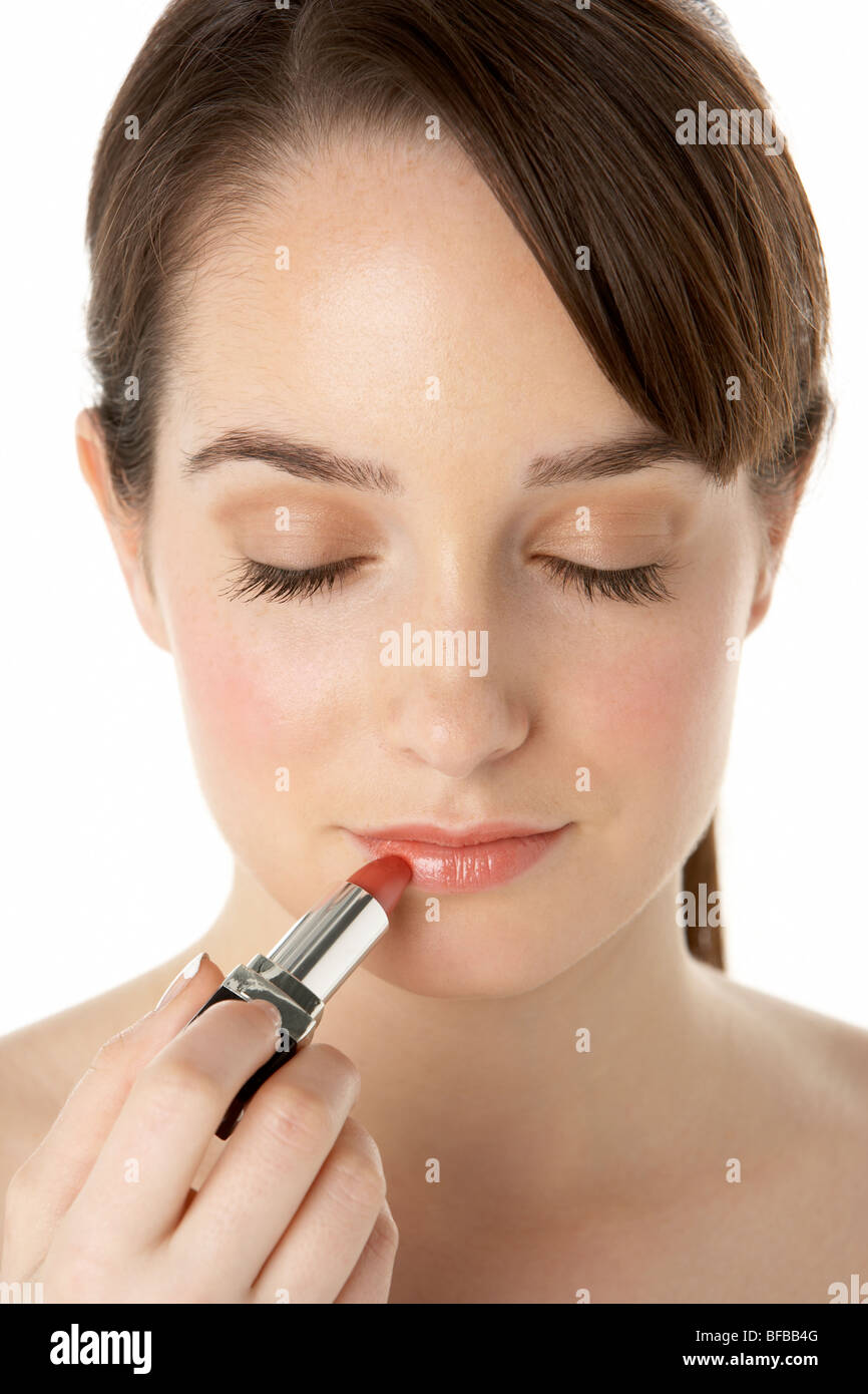 Teenage Girl Applying Make Up Stock Photo - Alamy