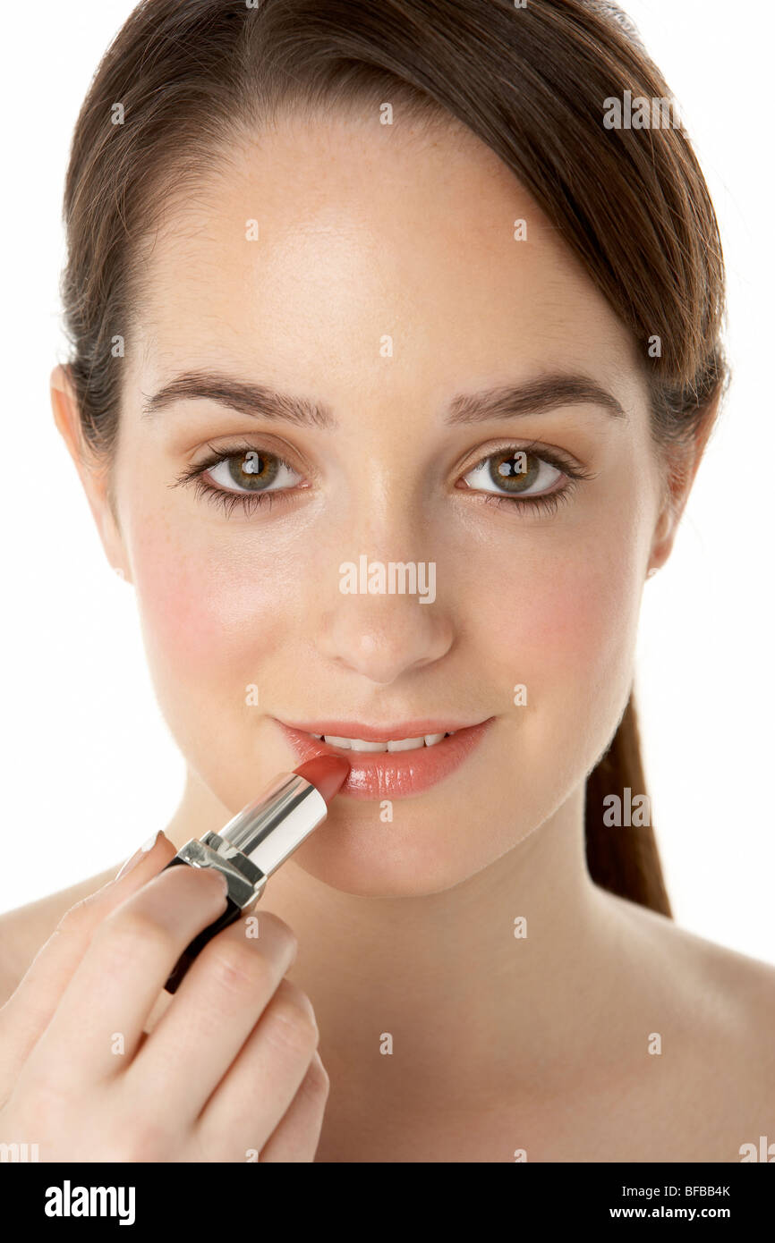 Teenage Girl Applying Make Up Stock Photo - Alamy
