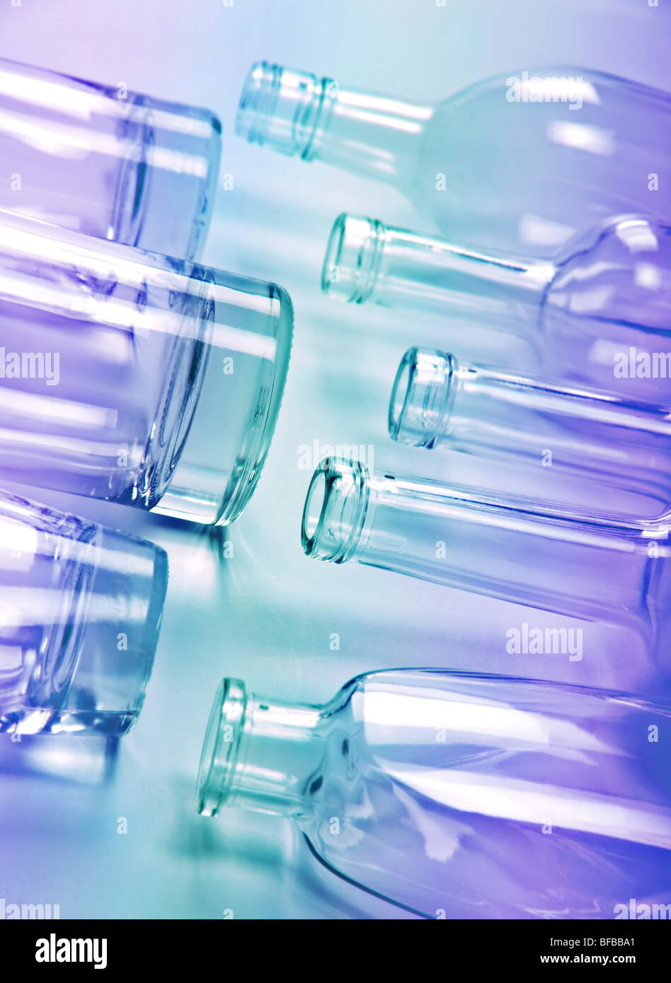 Abstract green glass bottle in light closeup Stock Photo - Alamy