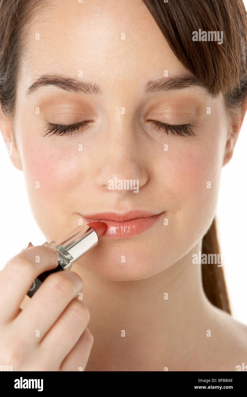 Teenage Girl Applying Make Up Stock Photo - Alamy