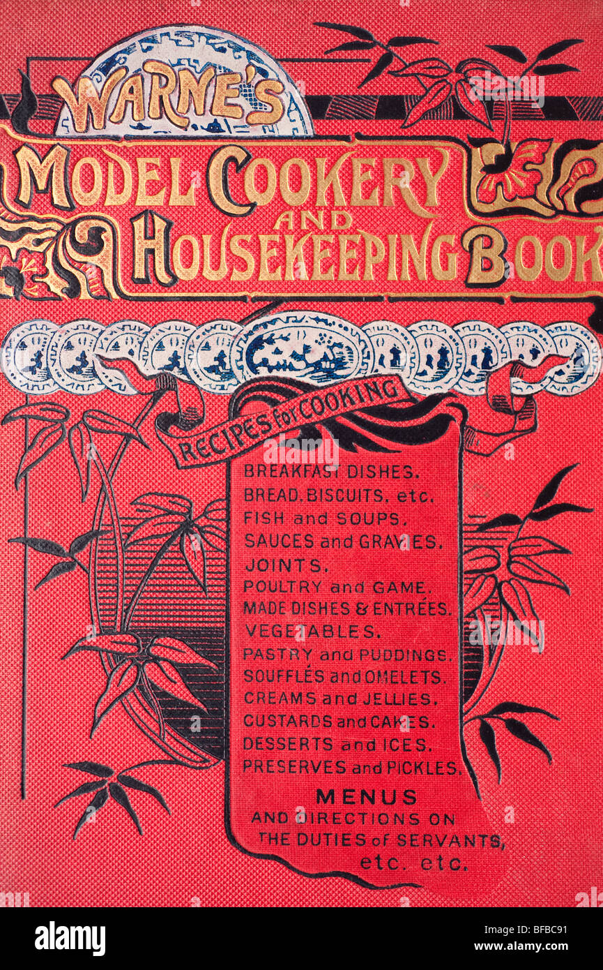 Book Cover, Warnes Model Cookery and Housekeeping Book Stock Photo - Alamy