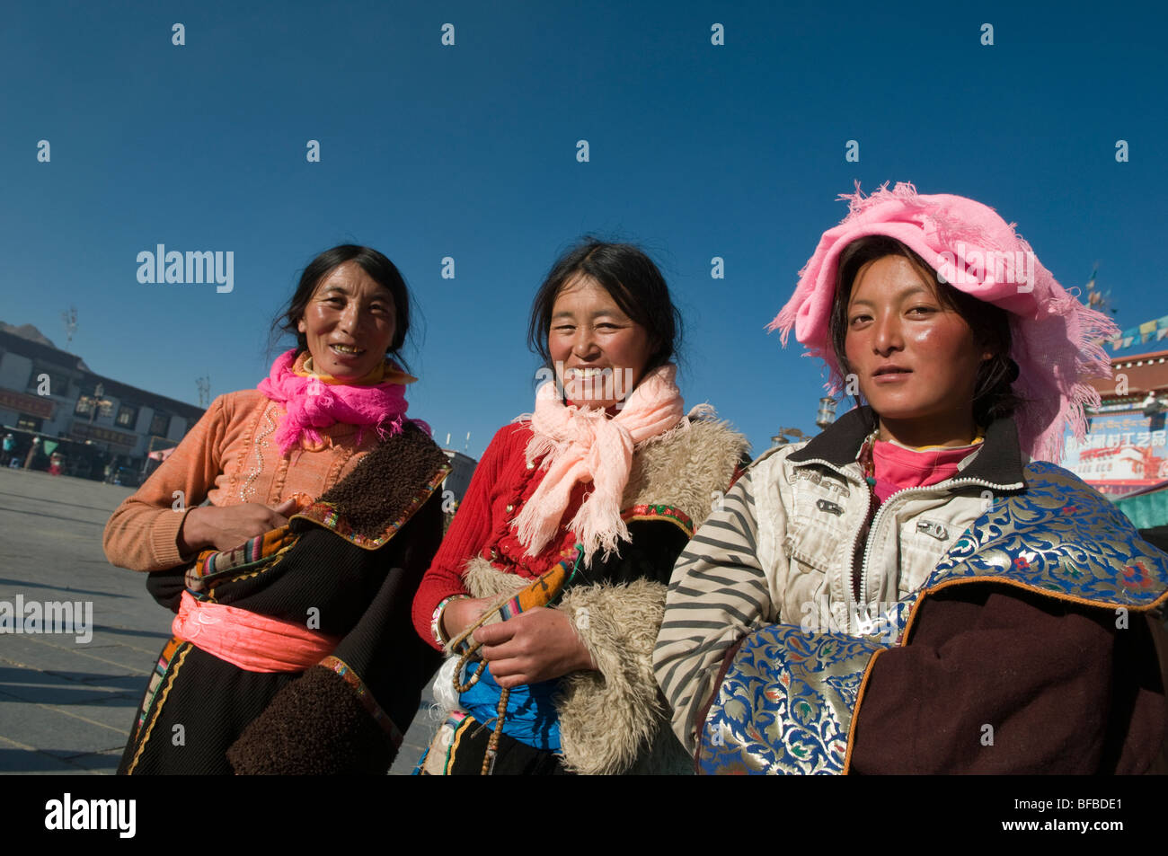 Pilgrims from Amdo at Barkor Square Lhasa Tibet Stock Photo - Alamy