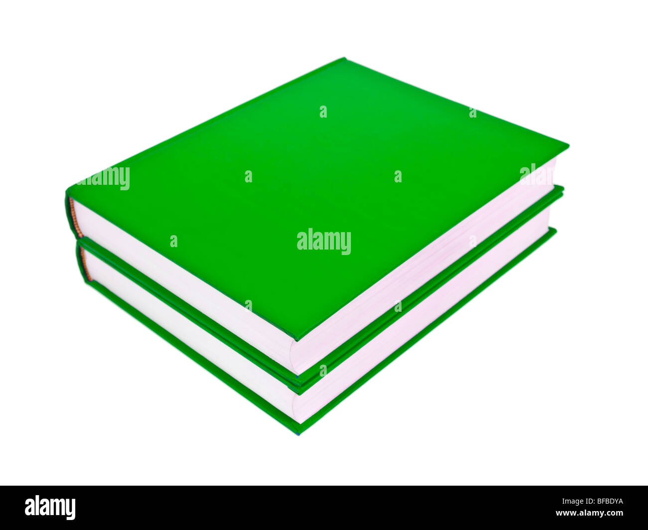 Two green books isolated on white background Stock Photo - Alamy